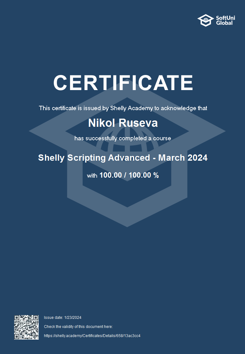 Course Shelly Scripting Advanced - March 2024 - Shelly Academy Course Shelly Scripting Advanced - March 2024 - Shelly Academy